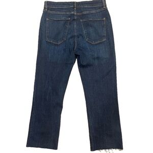Zara | Jeans | Zara Sz 2 Dreed Flare Blue Cropped Jeans Raw Hem With 5 ...